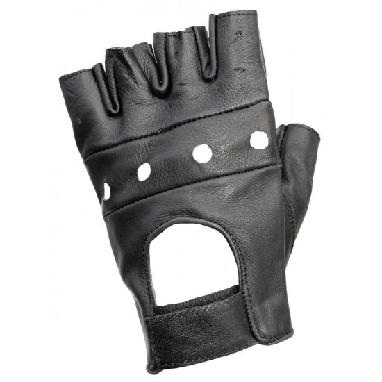 JTS Fingerless Leather Motorcycle Gloves - FREE UK DELIVERY - JTS Biker ...